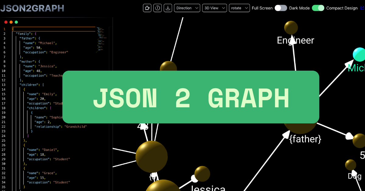 JSON to Graph Visualization | Transform JSON into Interactive 3D Graphs